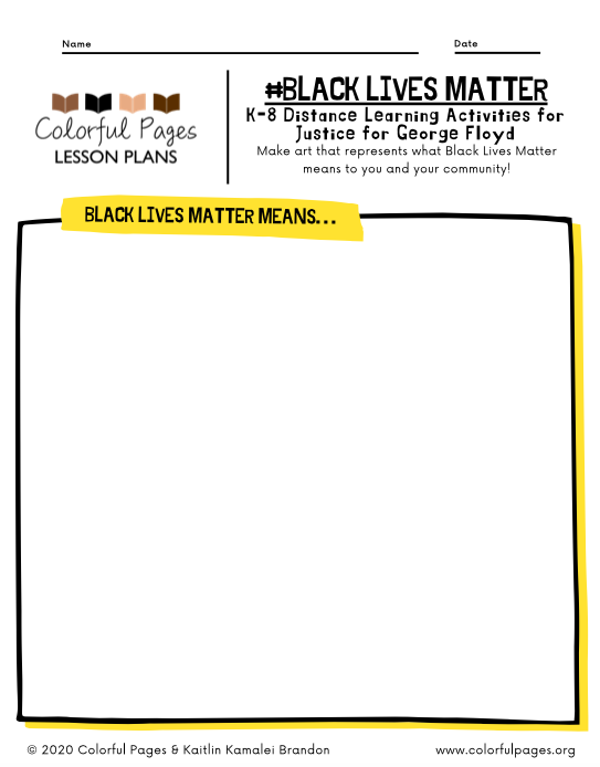 #BlackLivesMatter: K-8 Distance Learning Activities for Justice for ...