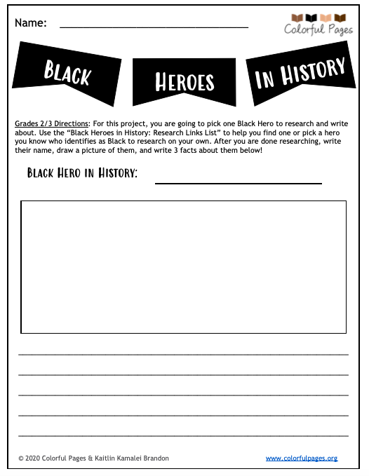 Black Heroes in History: Grades K-5 Learning Activities – Colorful Pages