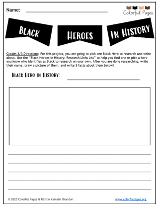 Black Heroes in History: Grades K-5 Learning Activities – Colorful Pages